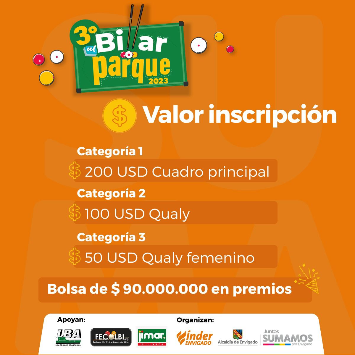 El Gran Prix Panamericano Billar al Parque 2023 abre sus inscripciones ...